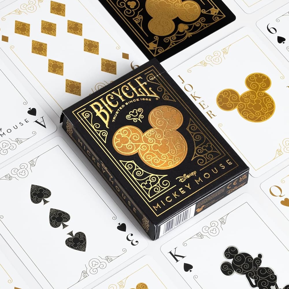 Bicycle carte Black e Gold Mickey Mouse | CarteMagic