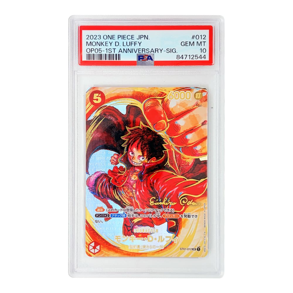 Monkey D Luffy ST01-012 SR-P PSA 10 firmato Eiichiro Oda Awakening of ...