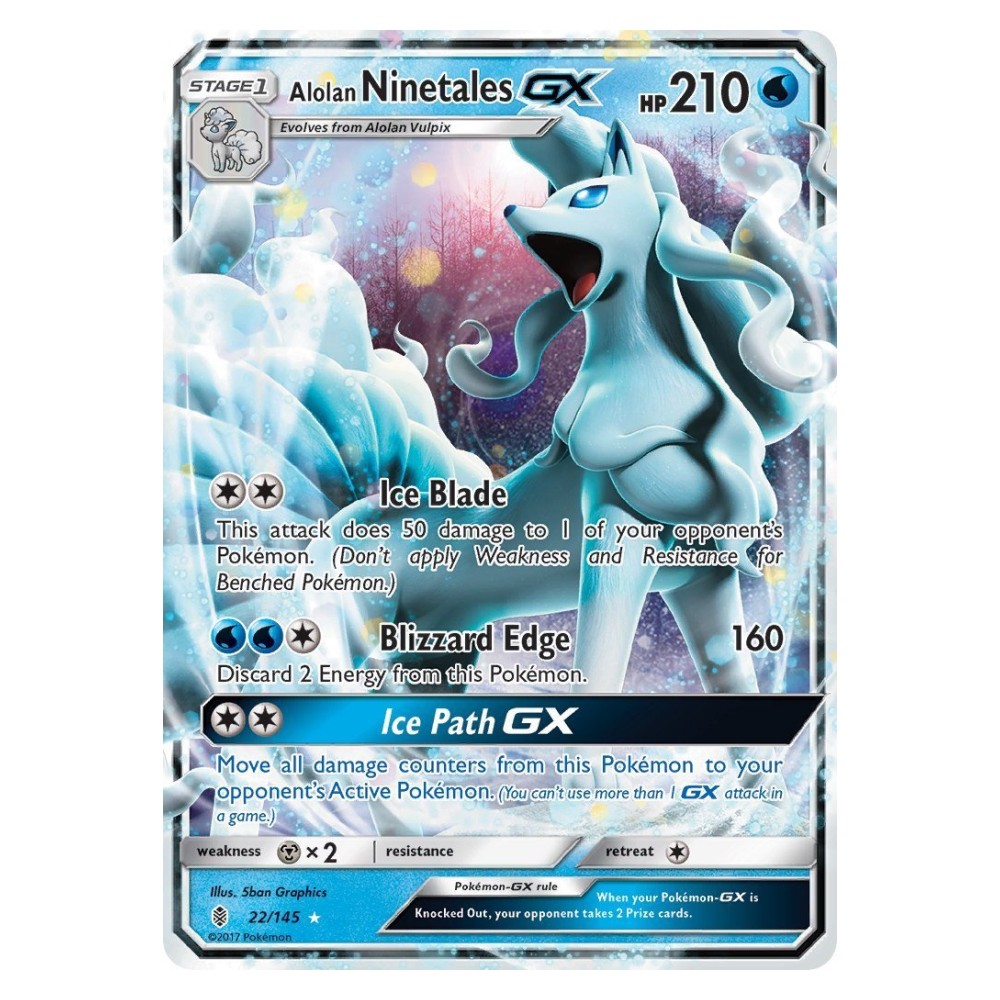 Alolan Ninetales GX - Holo Rare 22/145 Ninetales di Alola GX - Holo ...