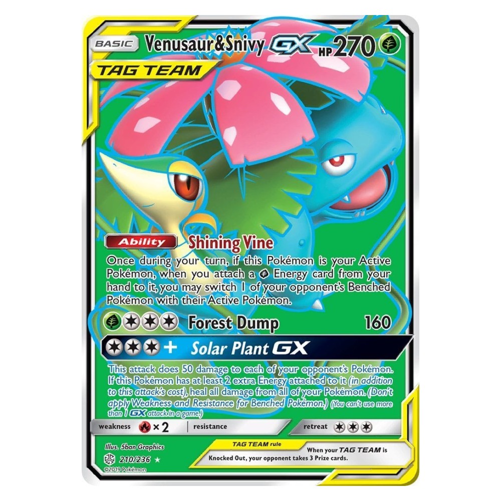 Venusaur & Snivy GX - Secret Rare | 210/236 Venusaur e Snivy GX ALLEATI ...